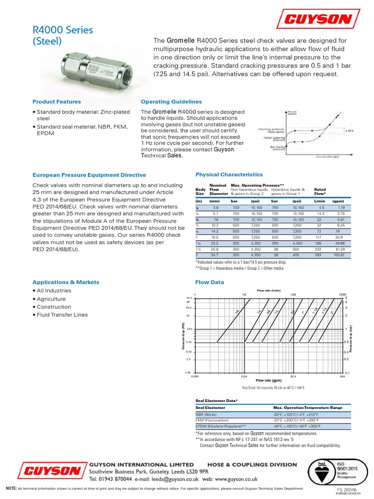 R4000 Series (Steel) : Operating Guidelines Product Features | PDF ...
