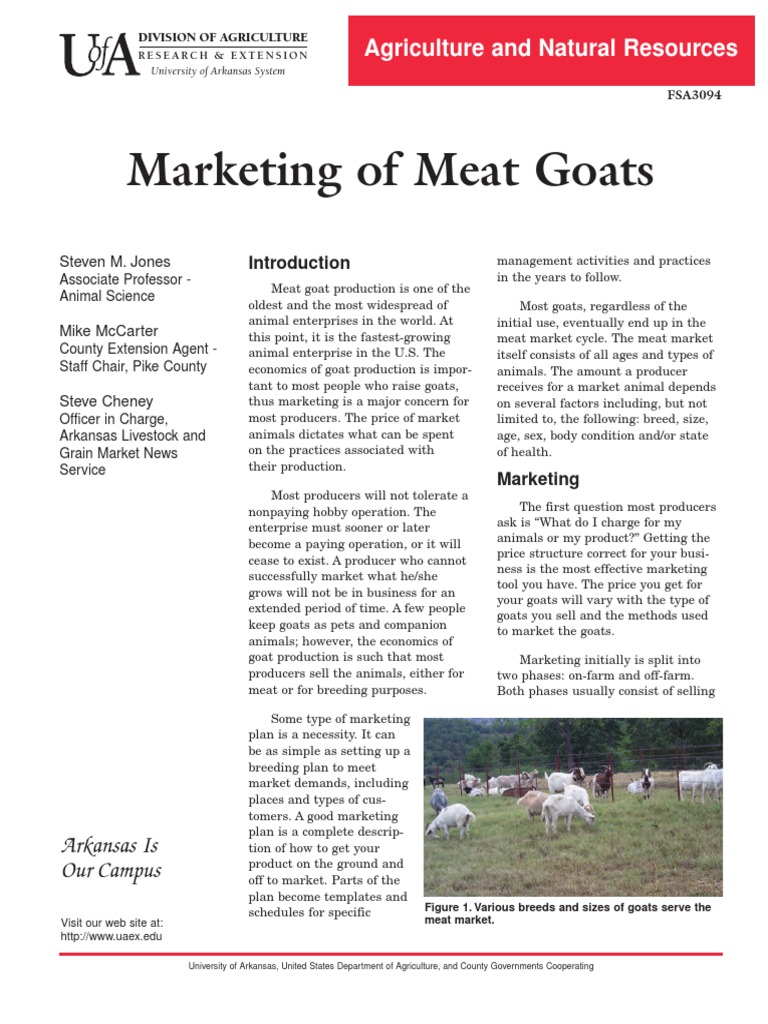 Marketing of Meat Goats: Agriculture and Natural Resources | PDF | Goat ...