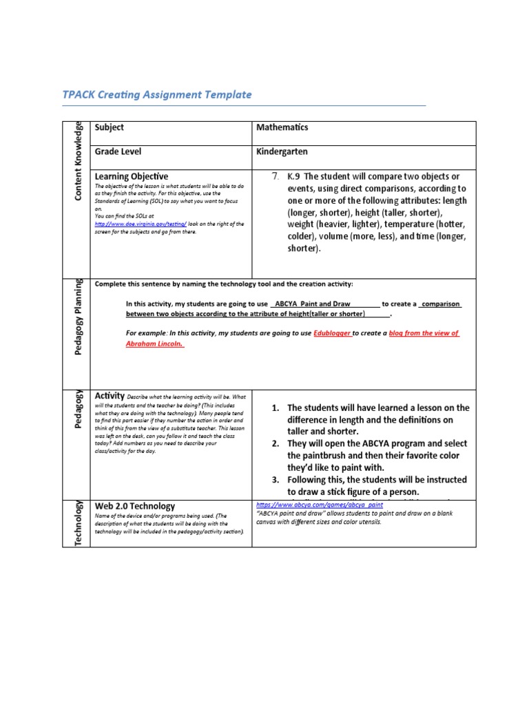 Tpack Template Creating Summer20 | PDF | Mobile App | Pedagogy