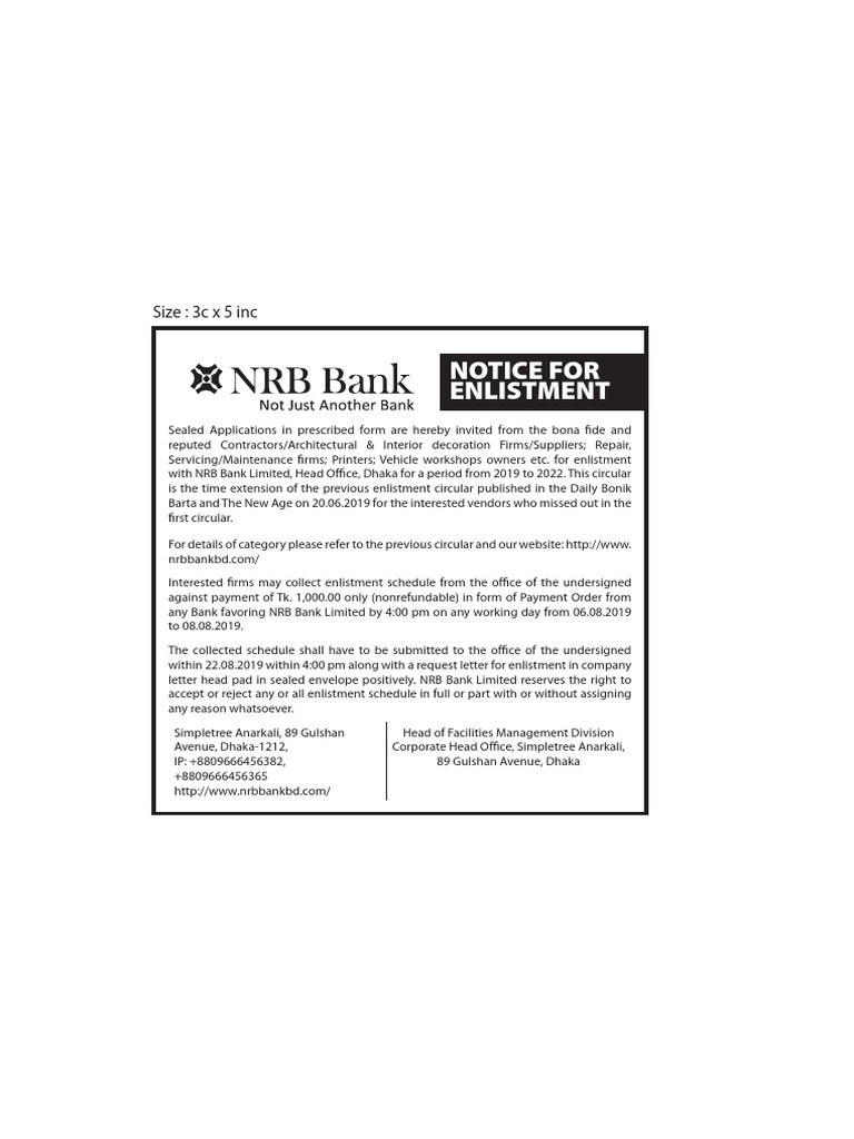 Notice For Enlistment 2 | PDF