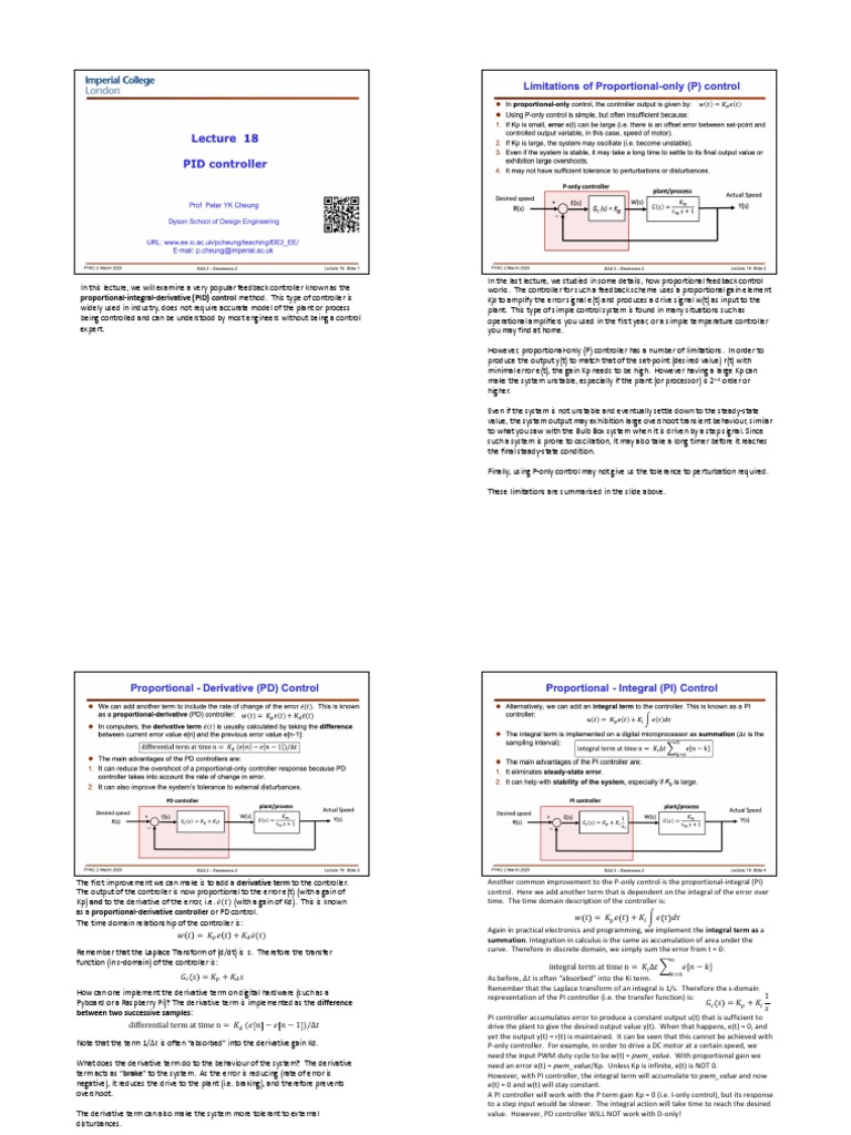 Proportional-Integral-Derivative (PID) Control Method. This Type of ...