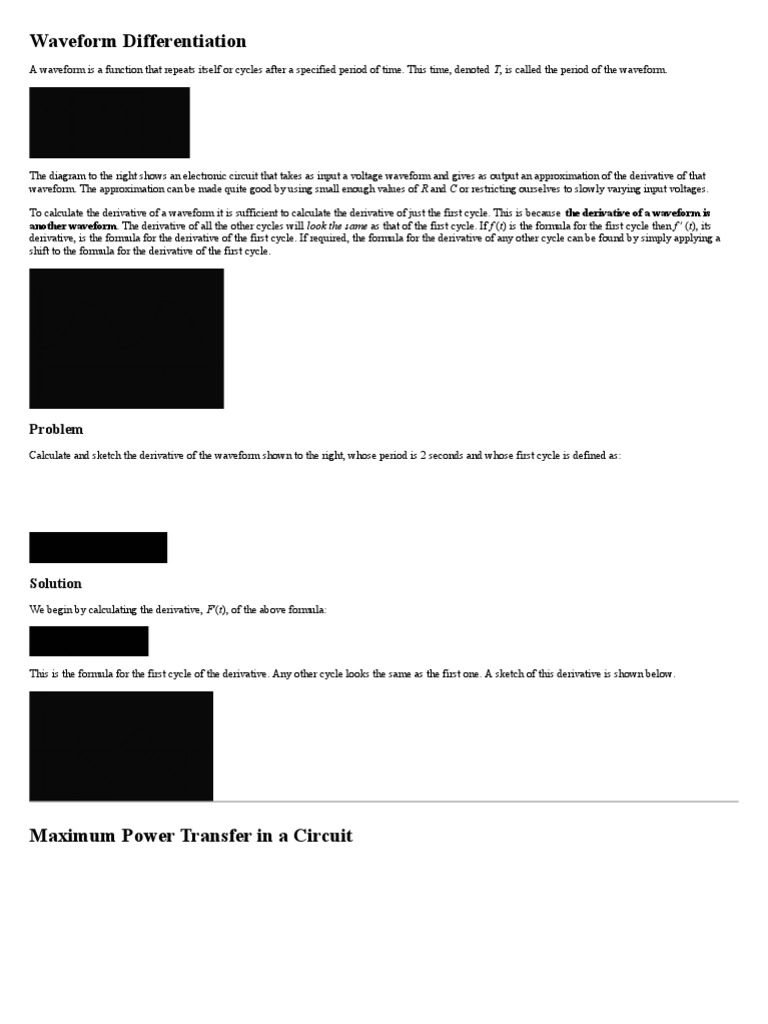 Waveform Differentiation | PDF | Root Mean Square | Function (Mathematics)