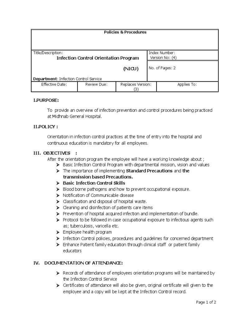 IC Orientation Programme | PDF | Infection Control | Infection
