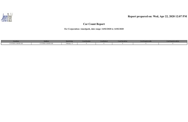 Car Count Report | PDF