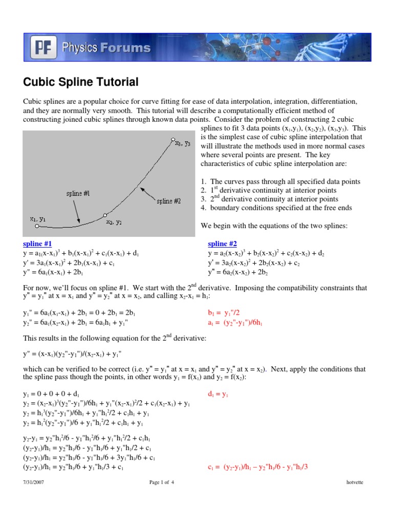 Cubic Spline Tutorial | Spline (Mathematics) | Interpolation