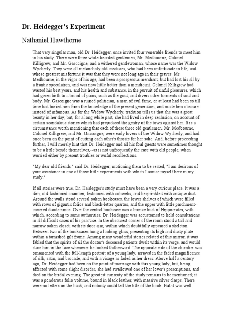 Dr. Heideggers Experiment | PDF | Nature