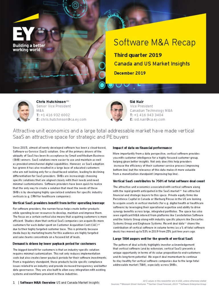 EY Software M&A Overview Q3 2019 | PDF | Mergers And Acquisitions ...