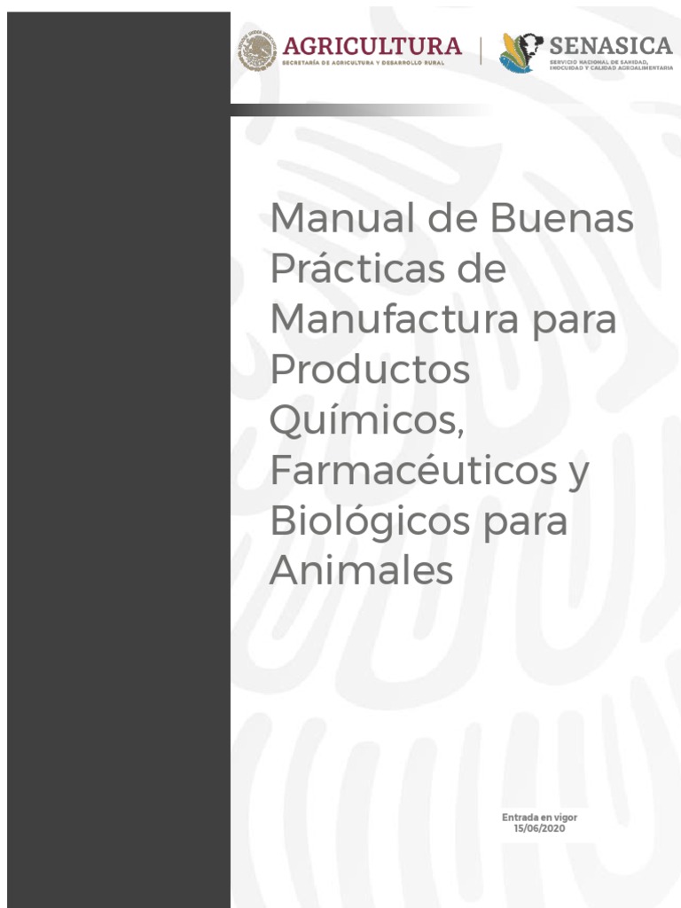 Manual de Buenas PR Cticas de Manufactura para Productos Qu Mico Farmac Uticos y Biol Gicos 15 ...