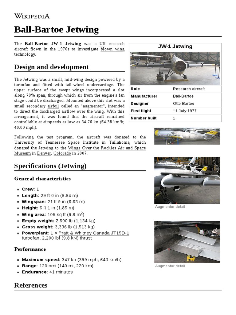 Ball-Bartoe Jetwing: Design and Development | PDF | Wing | Aircraft