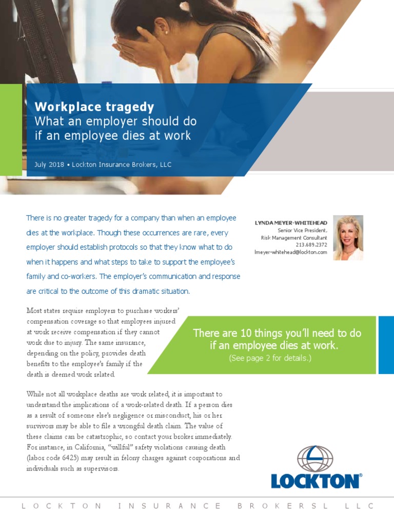 Workplace Tragedy: What An Employer Should Do If An Employee Dies at ...