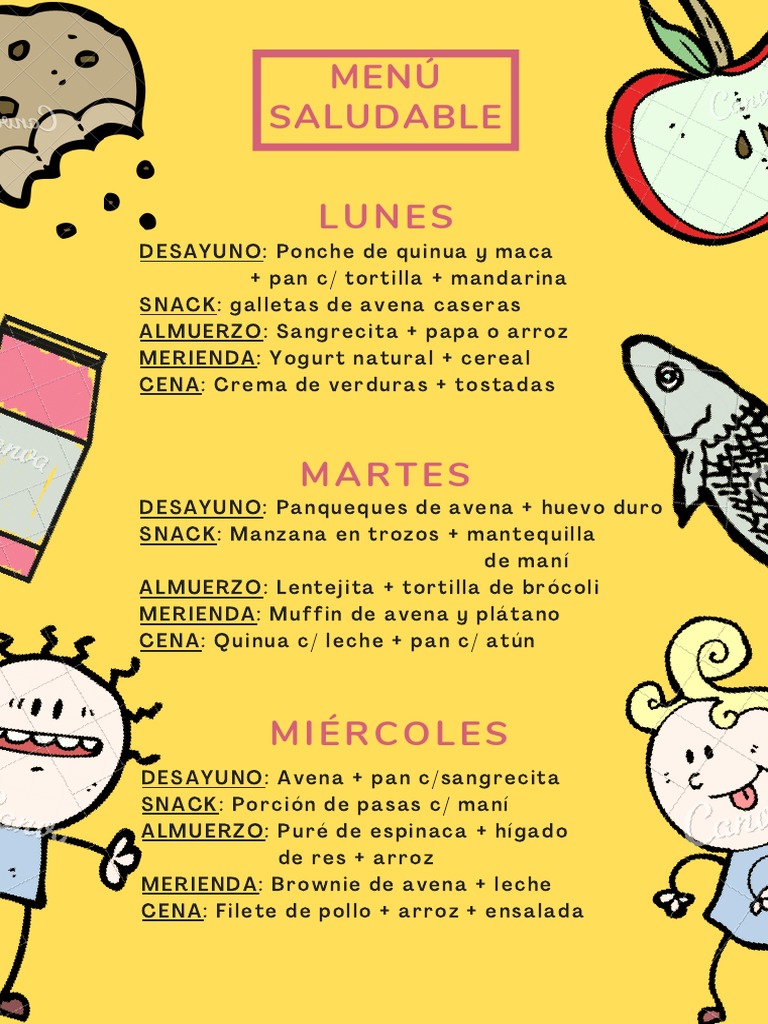 Menu Saludable Preescolar | PDF