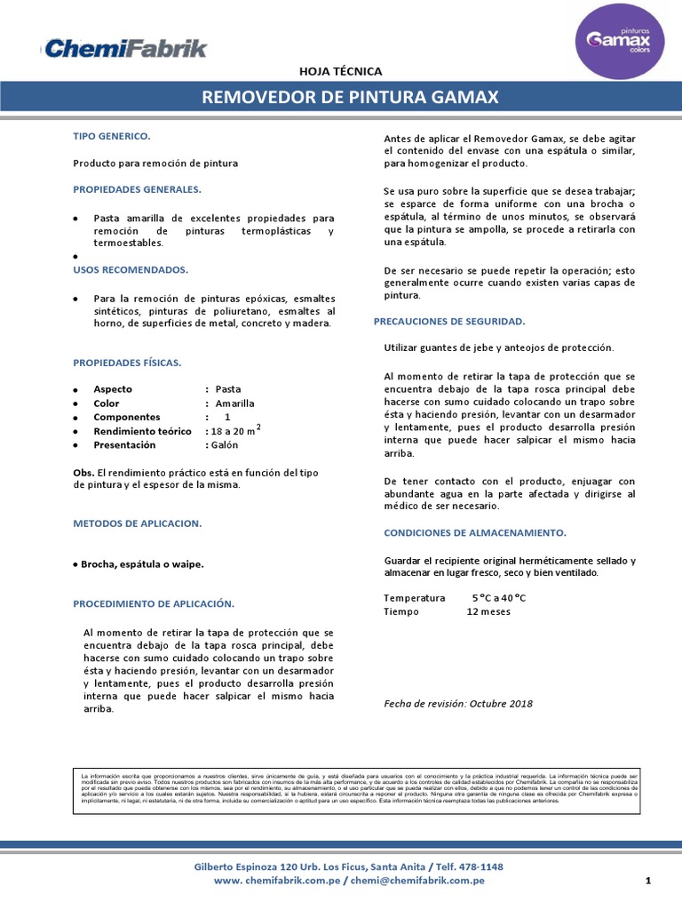 HT - Gamax Removedor | PDF | Cepillo | Pintar
