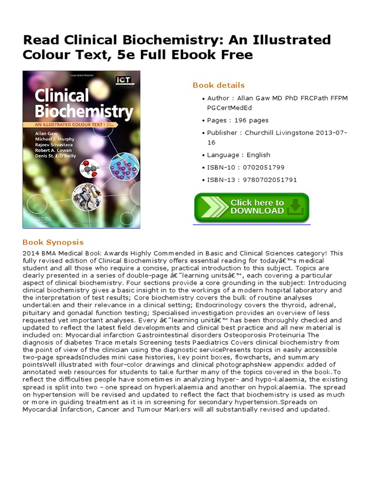 Read Clinical Biochemistry: An Illustrated Colour Text, 5e Full Ebook ...