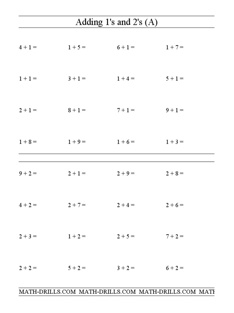 Adding Ones and Twos 001 PDF | PDF | Teaching Methods & Materials
