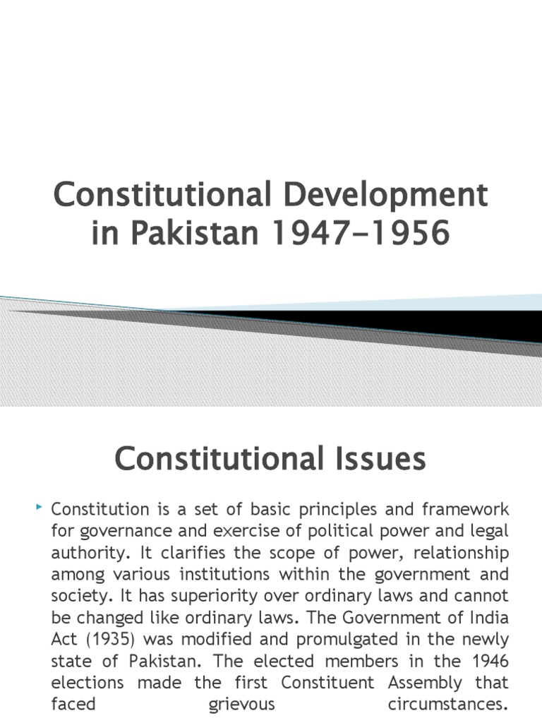 Constitutional Development in Pakistan 1947-1956 | PDF | Pakistan ...