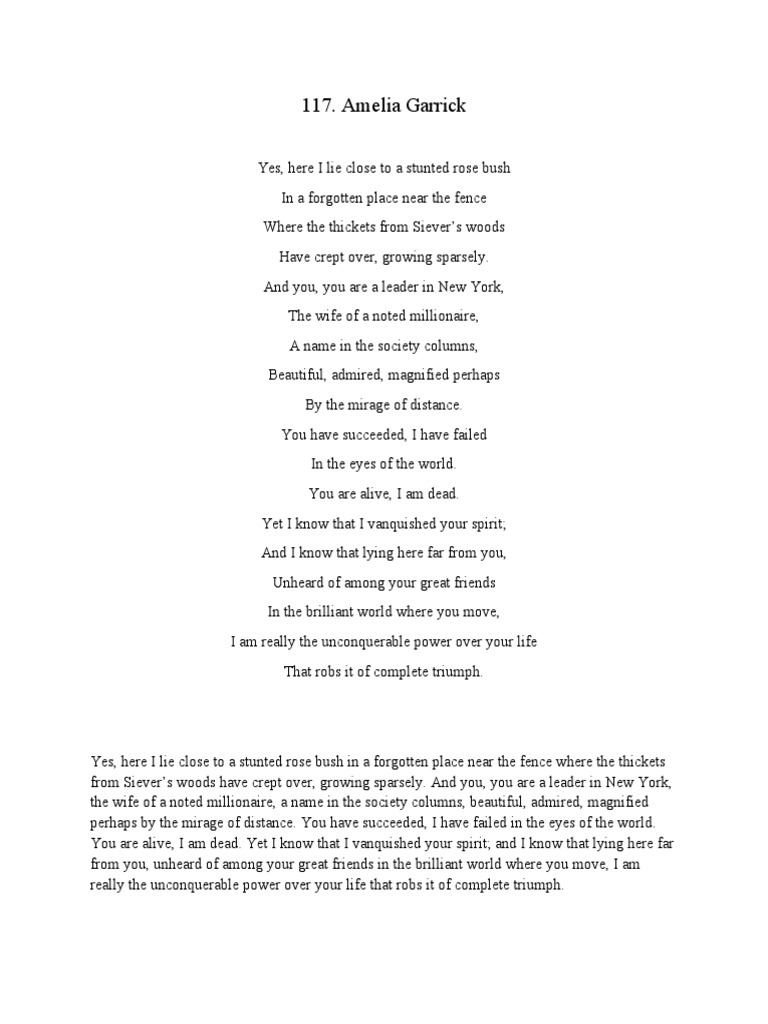 Amelia Garrick-Spoon River | PDF