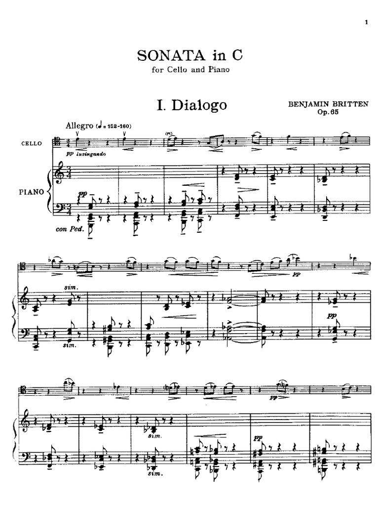 Britten - Cello Sonata PDF | PDF
