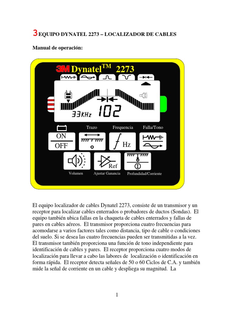 Manual de Operaciones Dynatel 2273 | PDF | Armónico | Corriente alterna