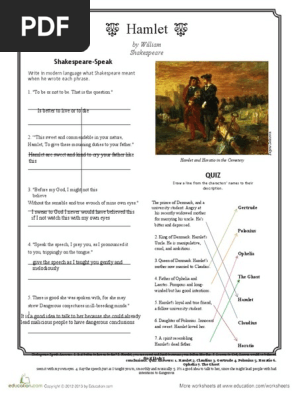 Litcharts Hamlet Quotes The Tempest Act 5, Scene 1 Translation