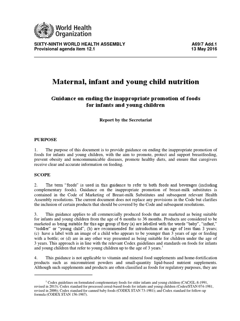 Maternal, Infant and Young Child Nutrition | PDF | Infant Formula | Foods