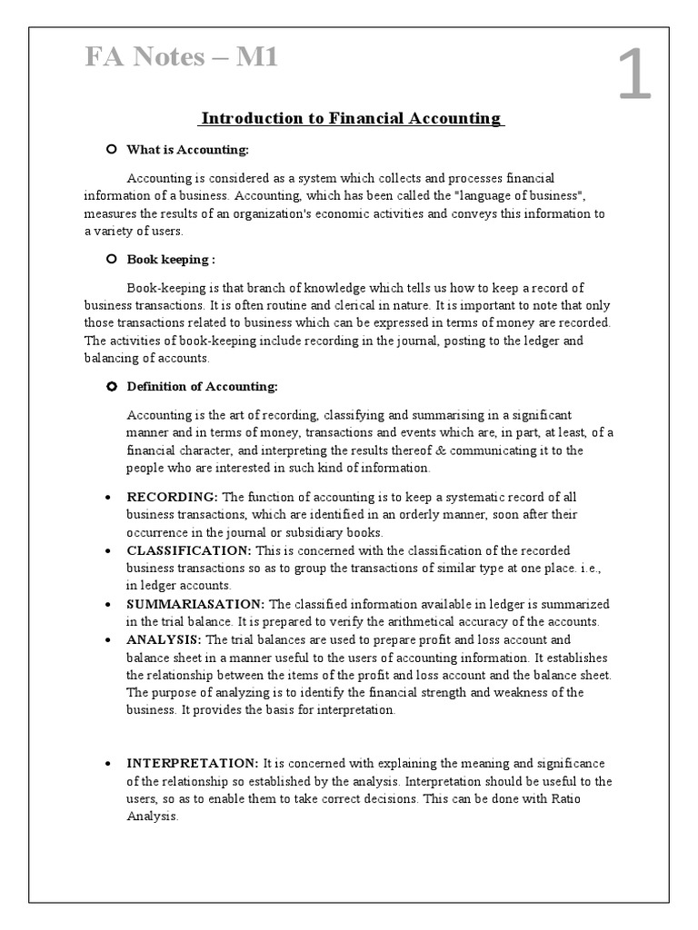 Introduction to Financial Accounting | PDF | Bookkeeping | Debits And ...
