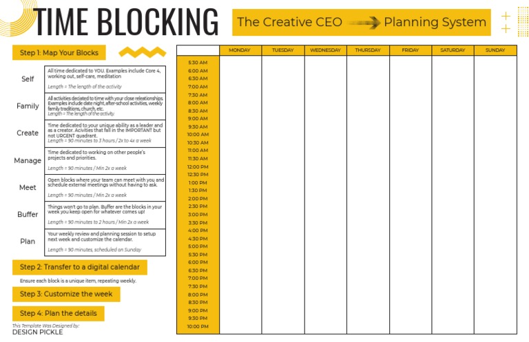 The Creative CEO Planning System: Step 1: Map Your Blocks | PDF | Business