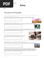 The Seven Life Processes | PDF