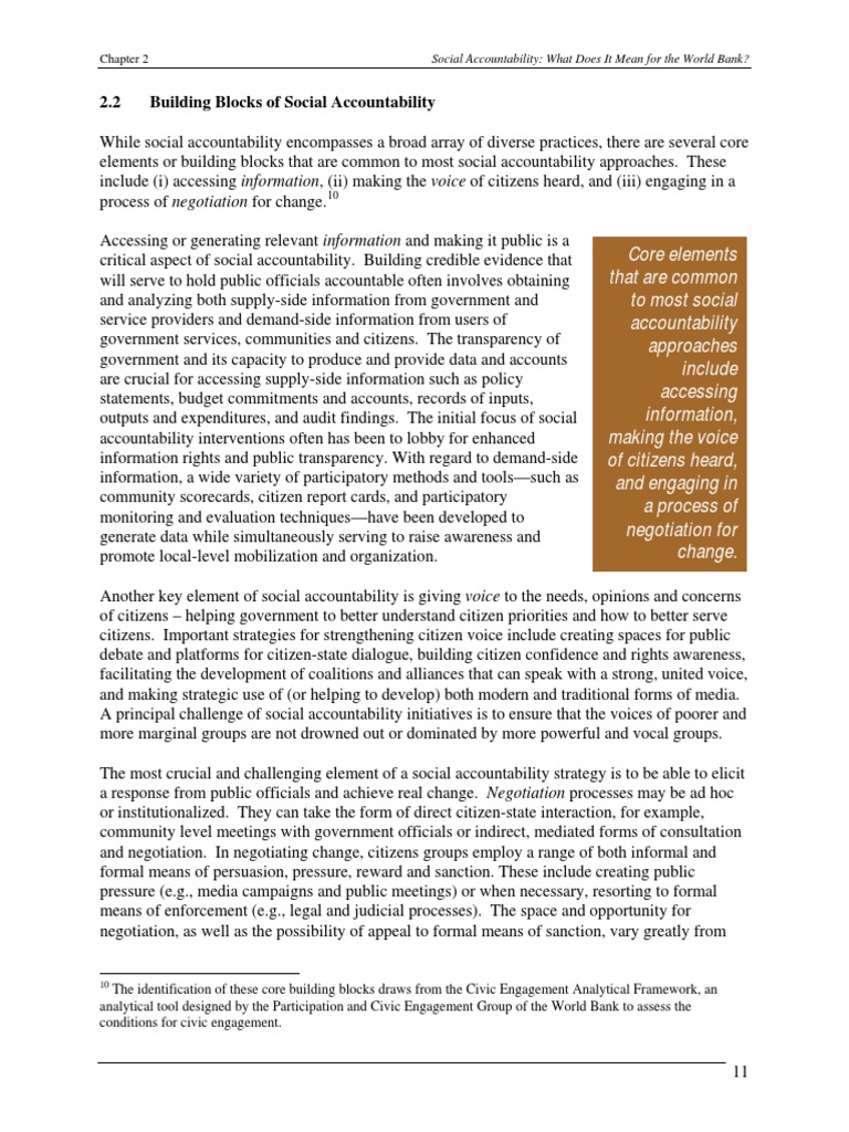 2.2 Building Blocks of Social Accountability | PDF | Accountability ...