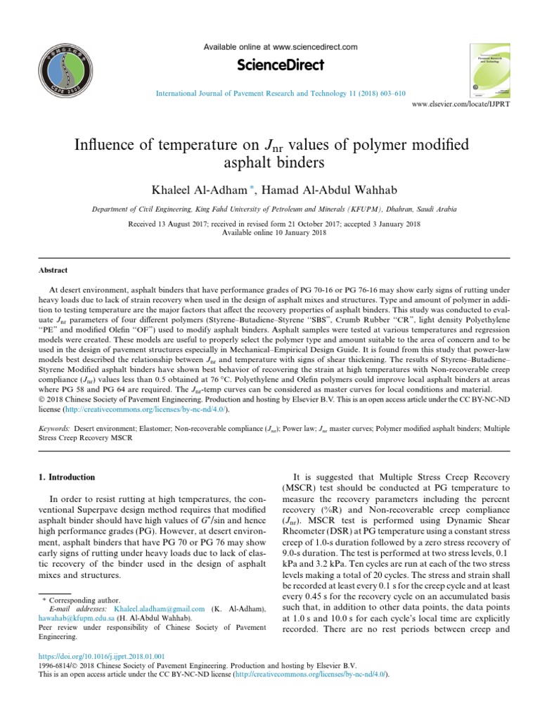 Temperature Effects on Asphalt Jnr Values | PDF | Creep (Deformation ...