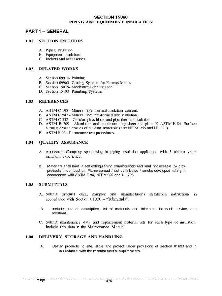Piping and Equipment Insulation | PDF | Thermal Insulation | Pipe ...