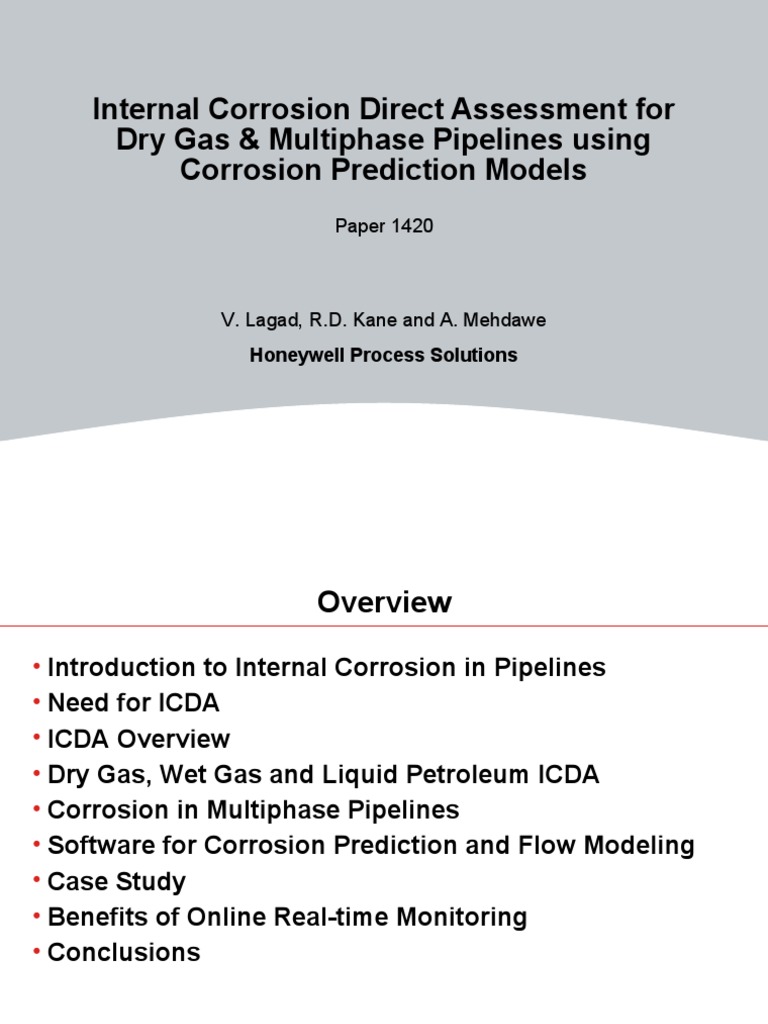 Internal Corrosion Direct Assessment For Dry Gas & Multiphase Pipelines Using Corrosion ...