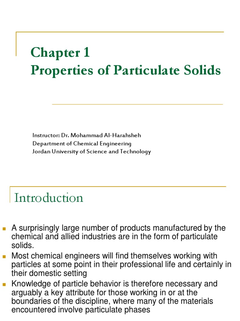 Properties of Particulate Solids | PDF | Friction | Density