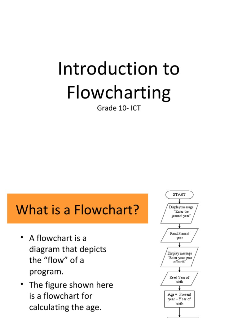 Introduction To Flowcharting: Grade 10-ICT | PDF | Variable (Computer Science) | Control Flow