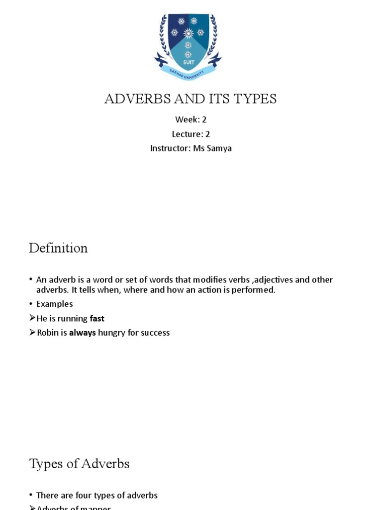 Adverbs and Its Types | PDF