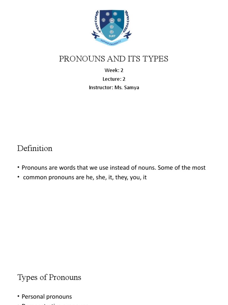 Pronouns and Its Types | PDF