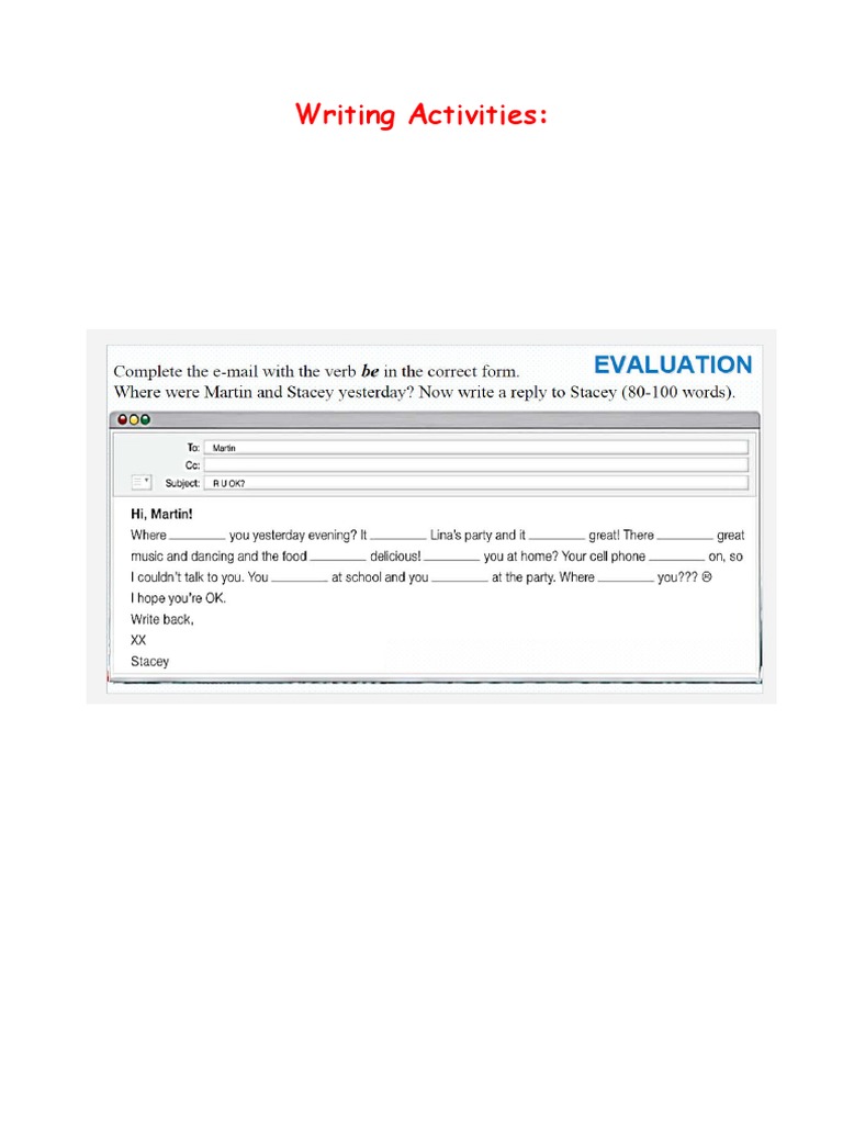 Writing Activities | PDF