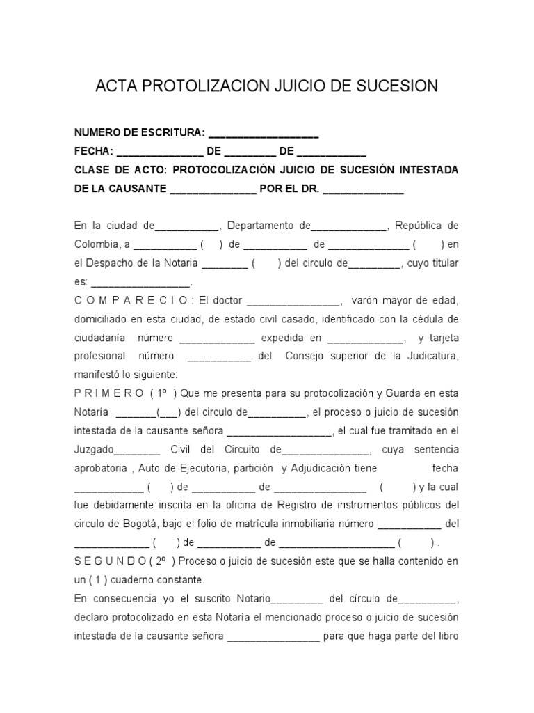 Protocolizacion Juicio de Sucesion | PDF | Derecho Civil (Common Law) | Gobierno
