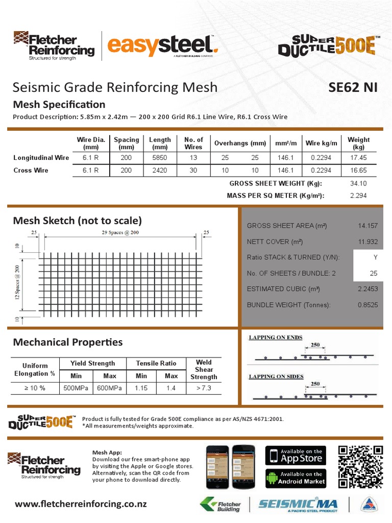 Seismic Grade Reinforcing Mesh | PDF | Applied And Interdisciplinary ...