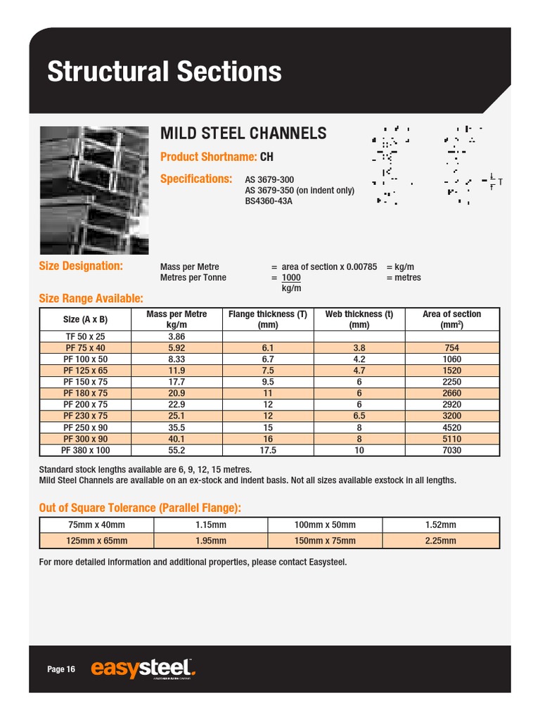Structural Sections - Mild Steel | PDF