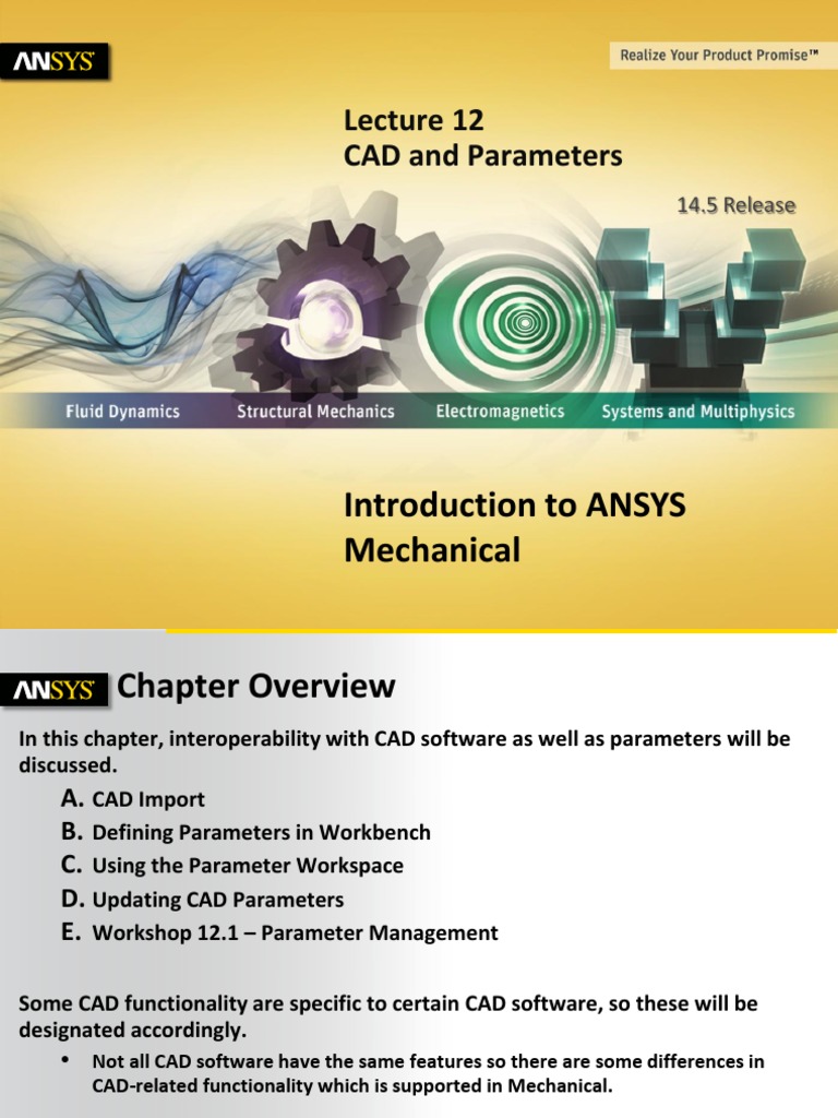Introduction To ANSYS Mechanical: CAD and Parameters | PDF | Computer ...
