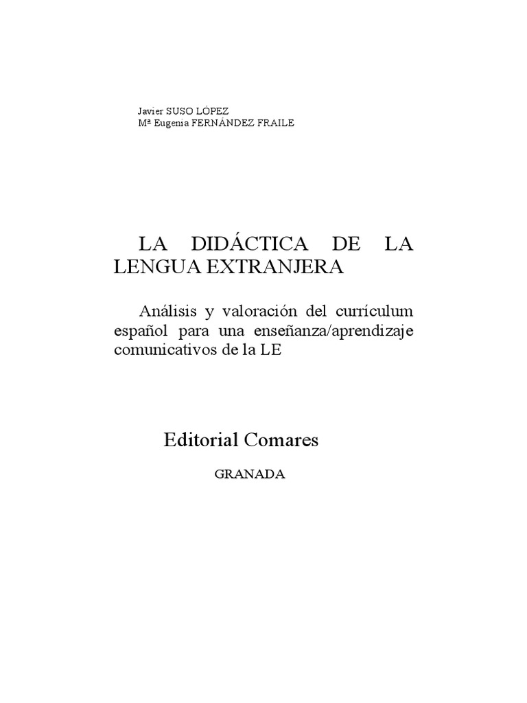 Didáctica de La Lengua Extranjera | PDF | Lingüística | Sicología
