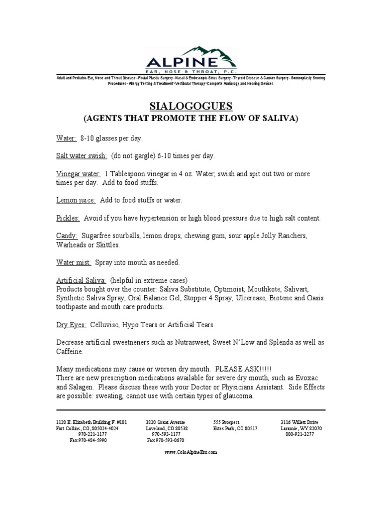 Sialogogues: (Agents That Promote The Flow of Saliva) | PDF