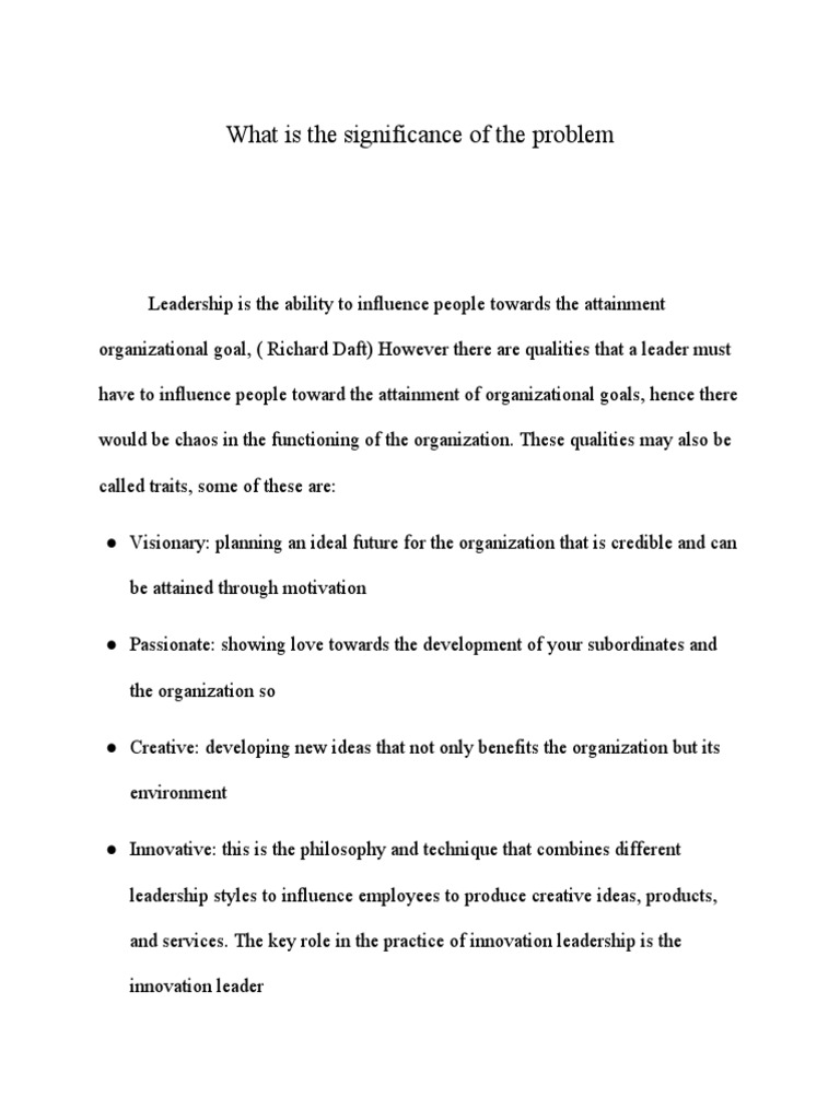 What Is The Significance of The Problem | PDF