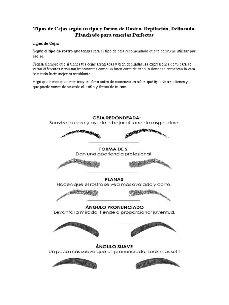 Tipos de Cejas Según Tu Tipo y Forma de Rostro | PDF | Hogar ...