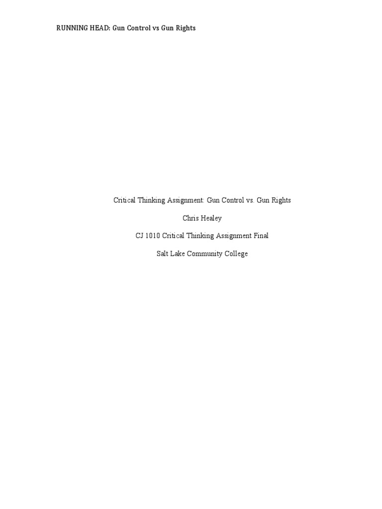 Gun Control Paper | PDF | Gun Control | Gun Politics In The United States