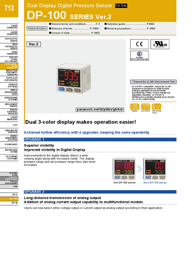 Panasonic dp-100 | PDF | Sensor | Electronic Circuits