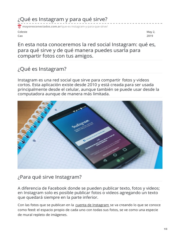 Qué Es Instagram y para Qué Sirve PDF | PDF | Servicio de redes ...