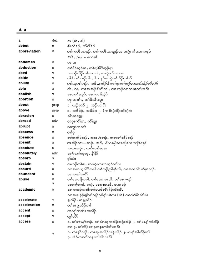 English-Burmese Dictionary Terms | PDF | Nature