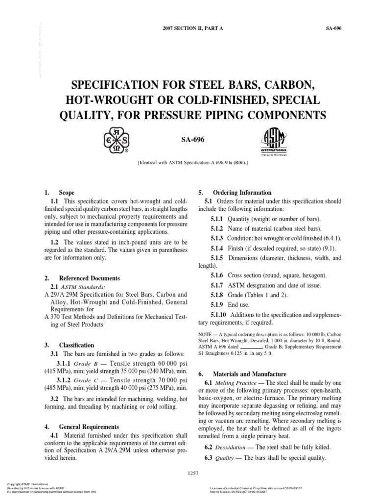 Asme Section Ii A-2 Sa-696 | PDF | Heat Treating | Annealing (Metallurgy)