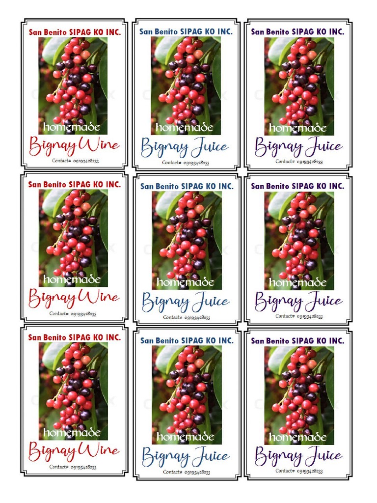 Bignay WINE LABEL | PDF
